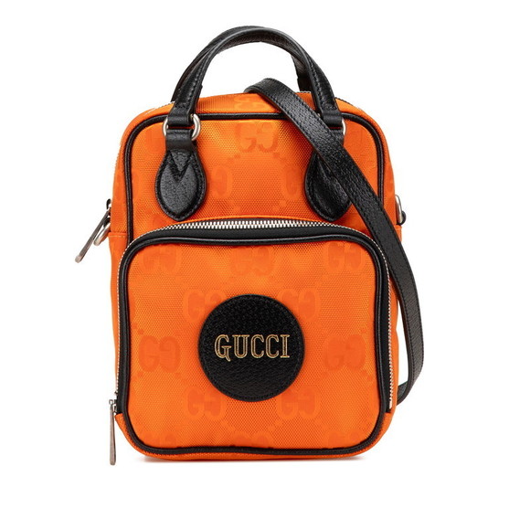 Gucci | Bags | Gucci Off The Grid Handbag Orange Black Nylon Leather S ...